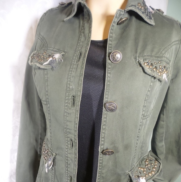 Miss Me | Jackets & Coats | Miss Me Women Olive Green Denin Jaket Size ...